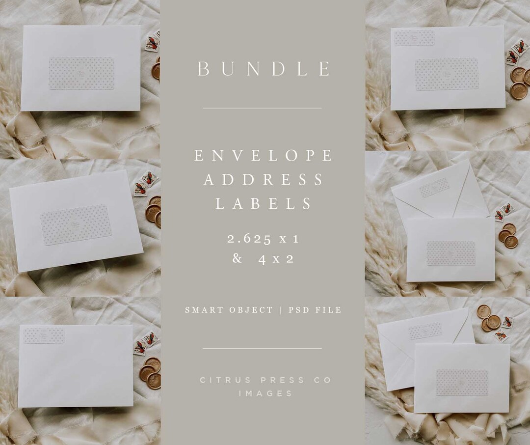 Address Label Envelope Mockup Bundle, Digital Download, Wedding ...