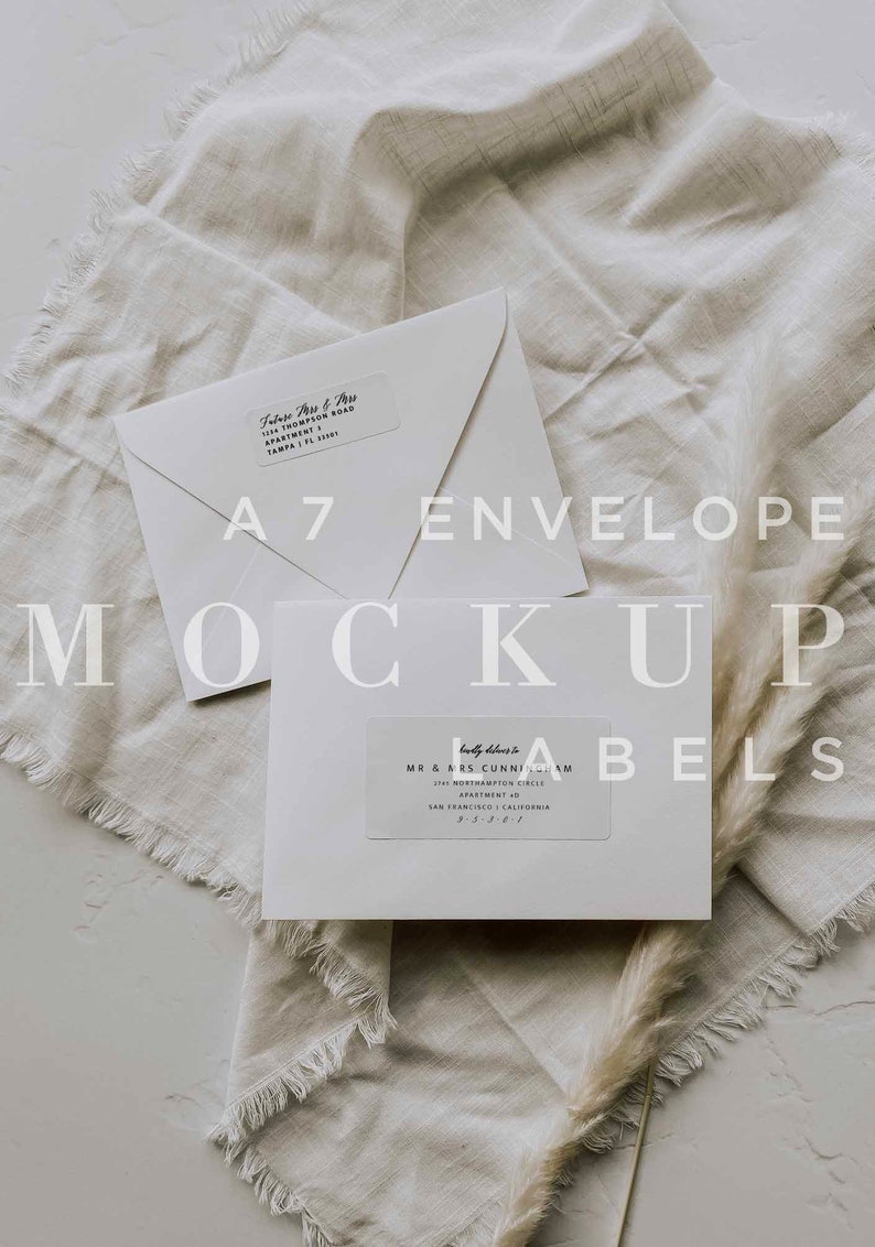 Address Sticker Label Envelope Mockup, Digital Download, Wedding ...