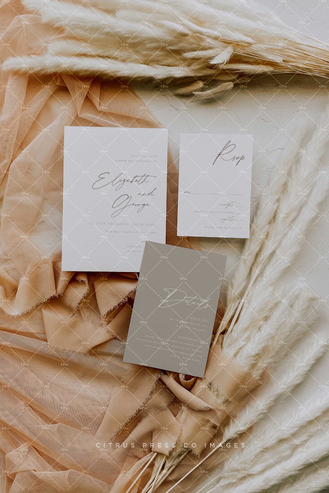 Invitation Suite Mockup Double Sided 5x7 4x6 3.5x5 Card - Etsy