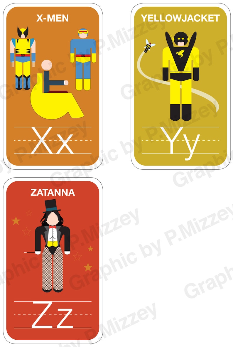 Superhero Flashcards - Etsy