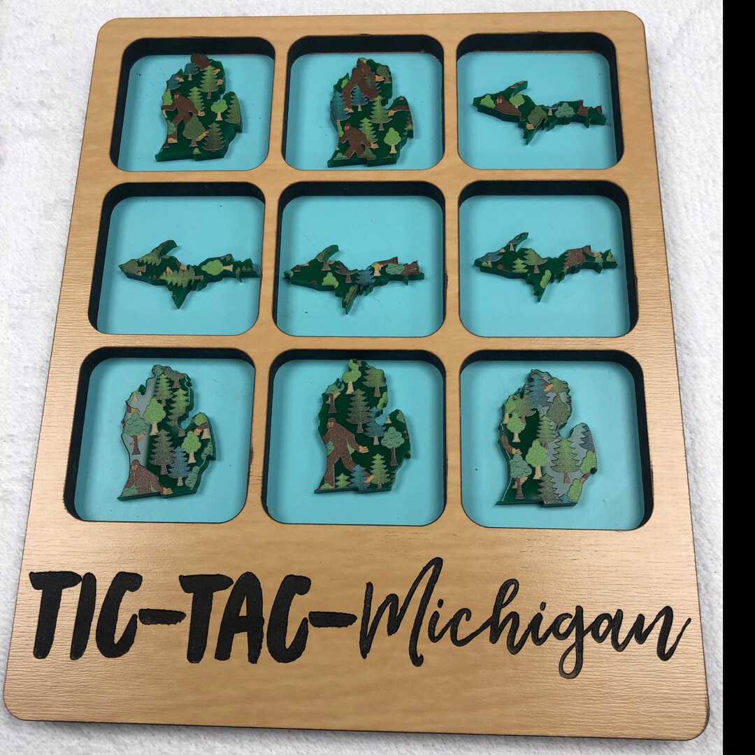 Tic Tac Toe Board, Michigan Tic Tac Toe, Michigan Games, Bigfoot Game ...