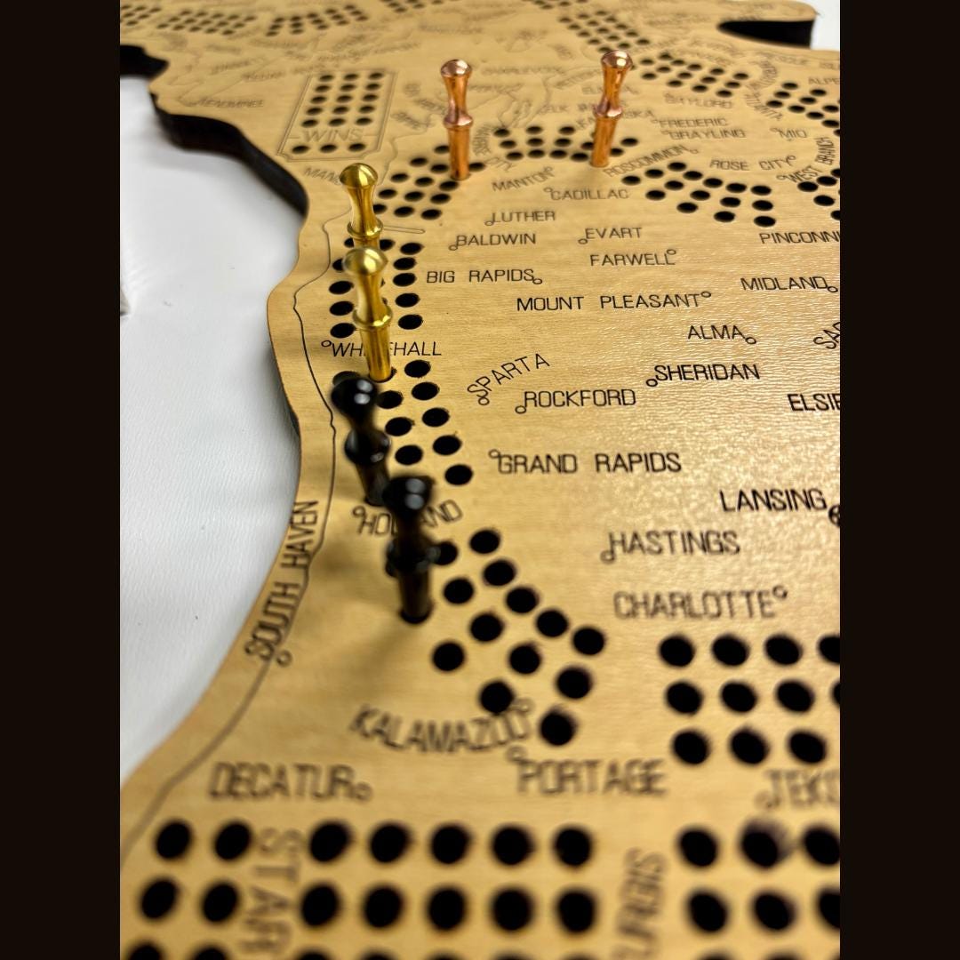 Michigan Cribbage Board, Cribbage Board, Michigan Games, UP Cribbage ...