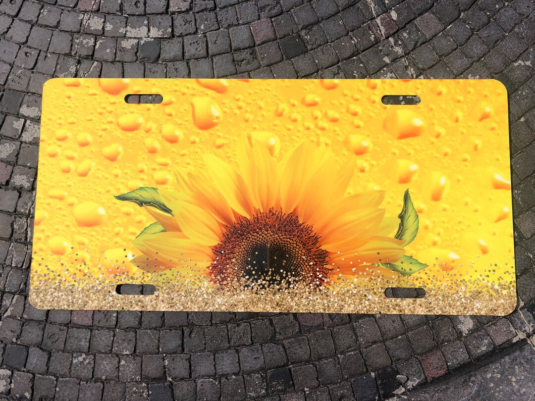 Sunflower Plate, Sunflower License Plate, Flower License Plate ...