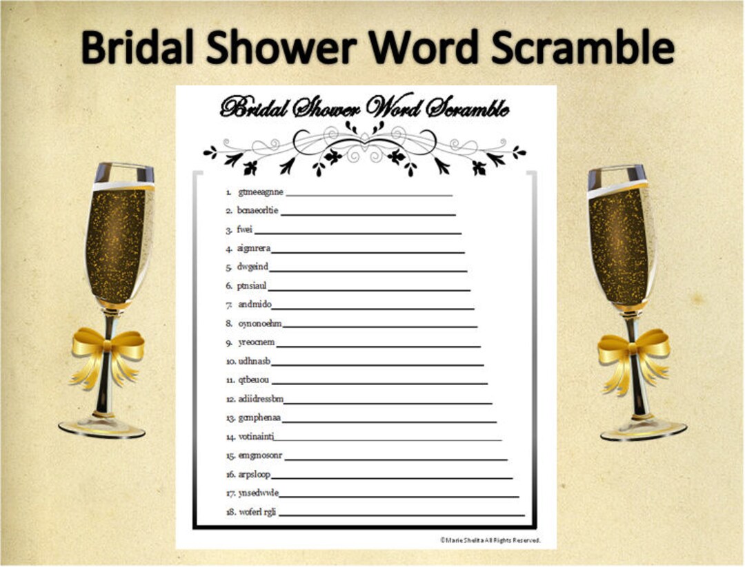 Black and White Printable Bridal Shower Game~digital Bridal Shower Game ...