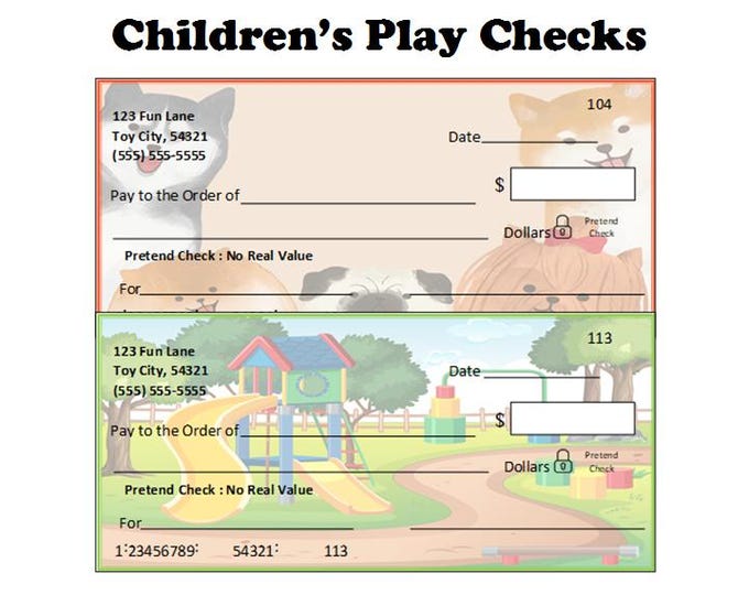 Kids Printable Kids Guest Check, Pretend Play Printable, Pretend Guest ...