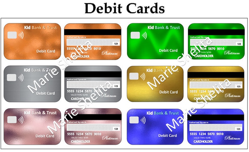 EDITABLE Pretend Play Credit Cards~printable Children's Debit Cards ...