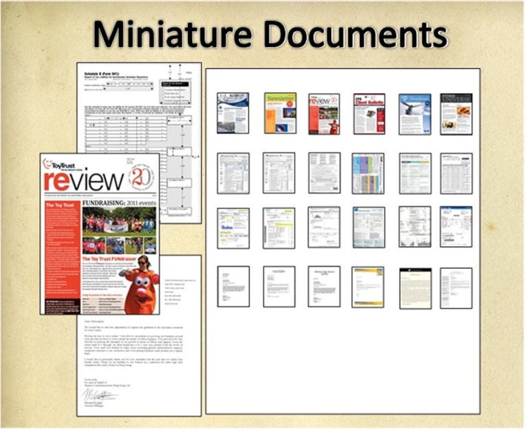 1:12 Printable Miniature Documents~digital Dollhouse Miniature ...