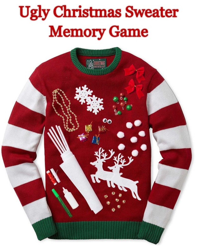 Printable Ugly Christmas Sweater Memory Gamechristmas Party - Etsy