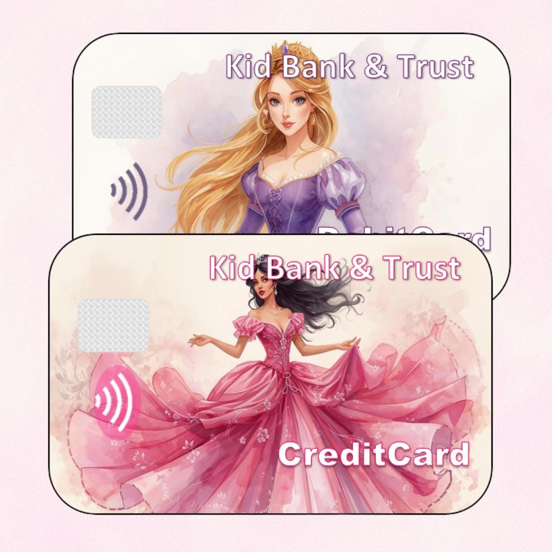 Editable Pretend Play Credit Cards, Princess Theme Debit Cards (instant ...