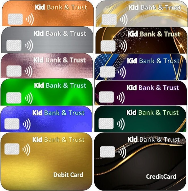 EDITABLE Pretend Play Credit Cards~printable Children's Debit Cards ...
