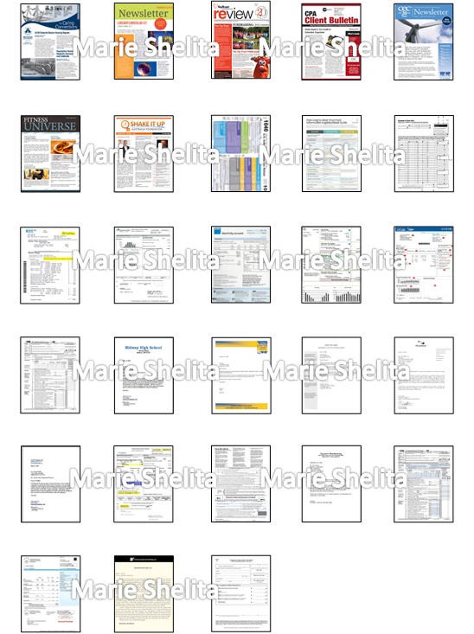 1:12 Printable Miniature Documents~digital Dollhouse Miniature ...