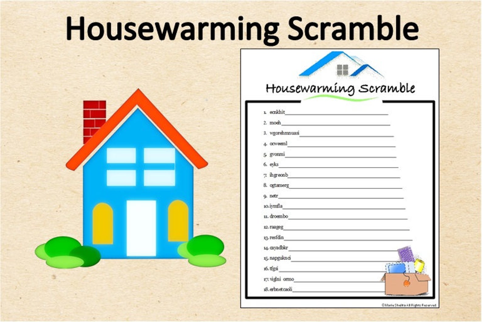 Instant Download Housewarming Word Scramble Gameprintable Etsy Instant Download Housewarming Word Scramble Gameprintable Etsy