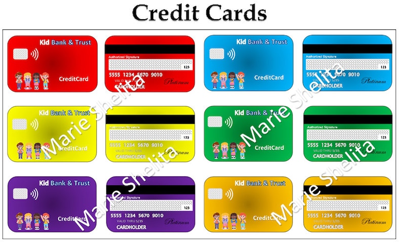 EDITABLE Pretend Play Credit Cards~printable Children's Debit Cards ...