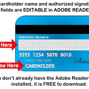EDITABLE Pretend Play Credit Cards~printable Children's Debit Cards ...