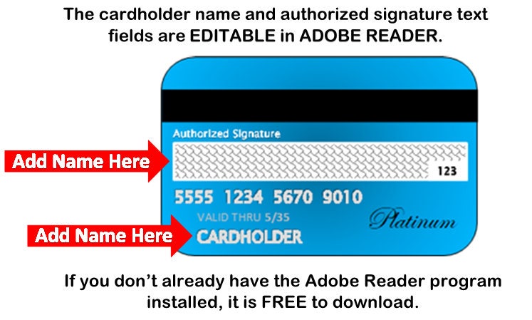 EDITABLE Pretend Play Credit Cards~printable Children's Debit Cards ...