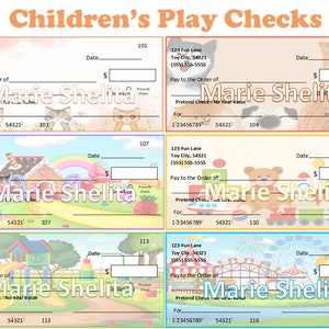 Editable Children's Play Checks~printable Pretend Play Checks~toy ...