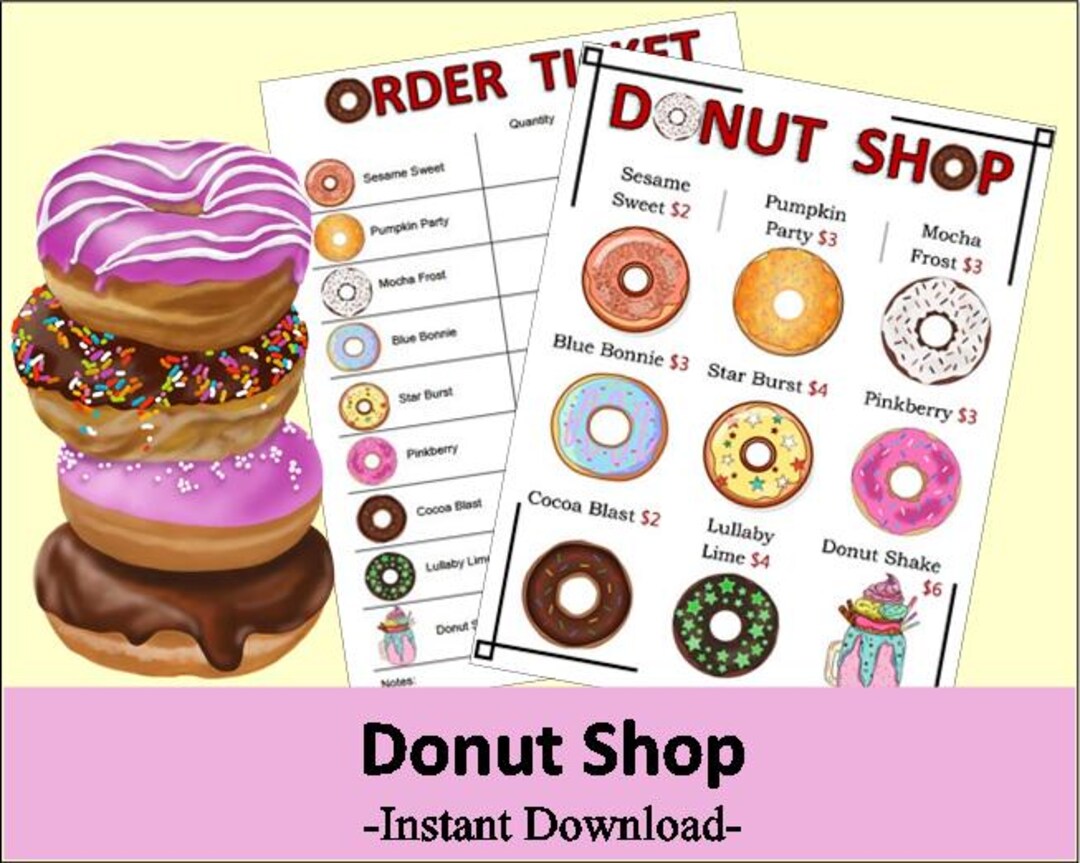 Pretend Play Donut Shop~dramatic Play Doughnut Shop~instant Download ...