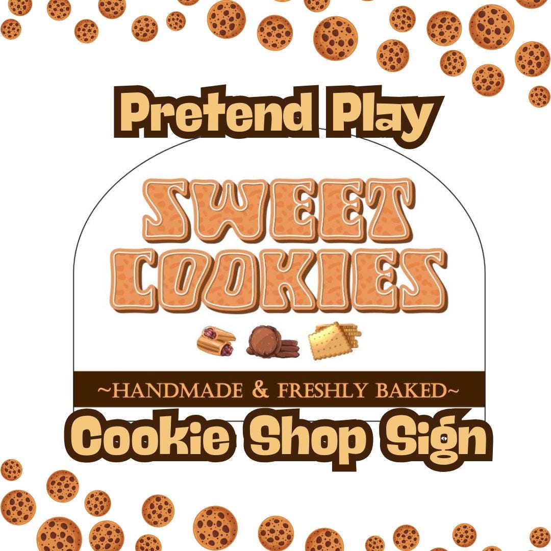 Printable Cookie Shop Sign, Pretend Play Bakery Decor (PDF), Kids ...