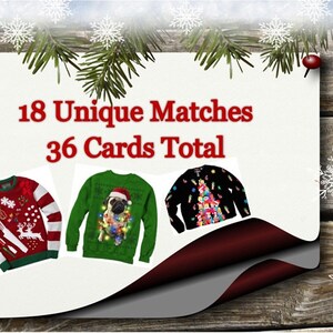 Printable Ugly Christmas Sweater Memory Gamechristmas Party - Etsy