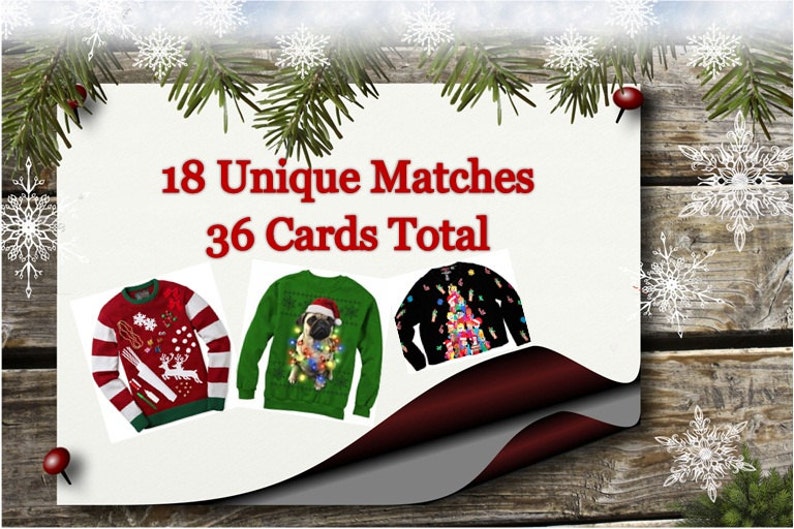 Printable Ugly Christmas Sweater Memory Gamechristmas Party - Etsy