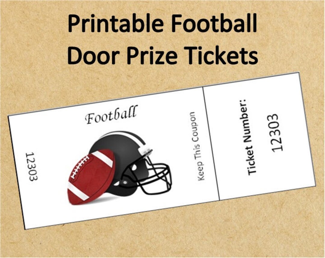 100 Numbered Ticketsinstant Download Football Door Prize ...