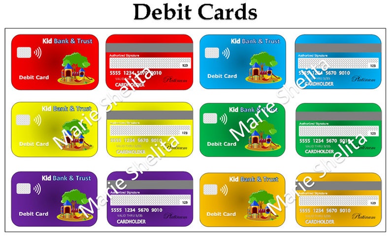 EDITABLE Pretend Play Credit Cards~printable Children's Debit Cards ...