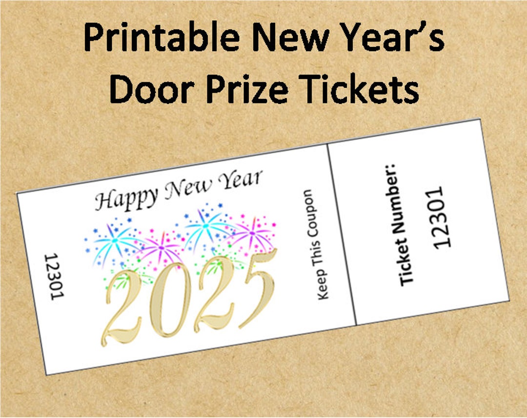 100 Numbered Tickets2025 Instant Download New Year's Door Prize or ...