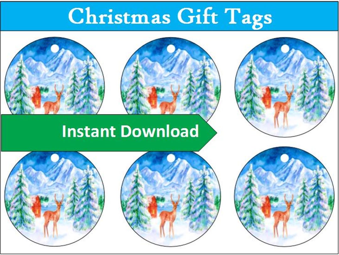 Printable Christmas Gift Tags~instant Download Holiday Gift Tags~round ...