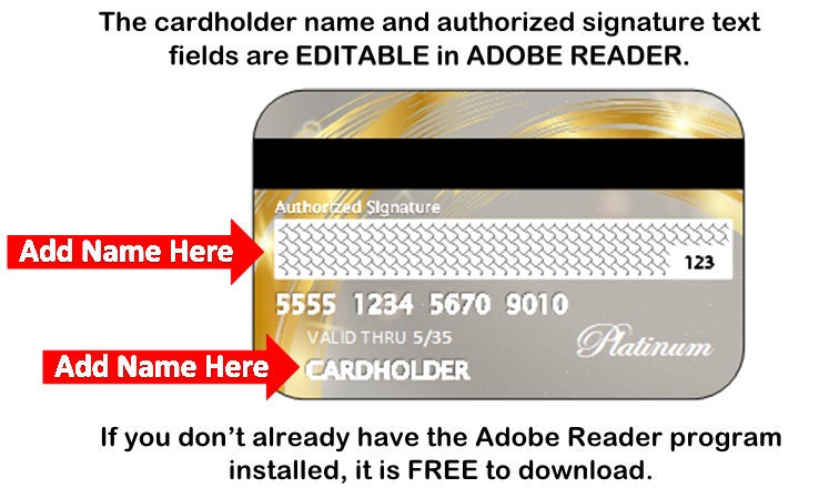 EDITABLE Pretend Play Credit Cards~printable Children's Debit Cards ...