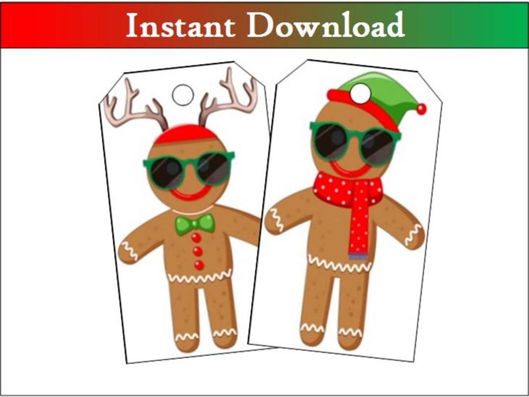 Printable Christmas Gift Tags~instant Download Gingerbread Gift Tags ...