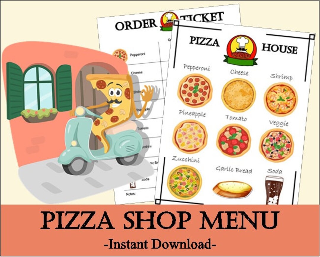 Pretend Play Pizza Restaurant Menudramatic Play Pizza Shop Menu ...