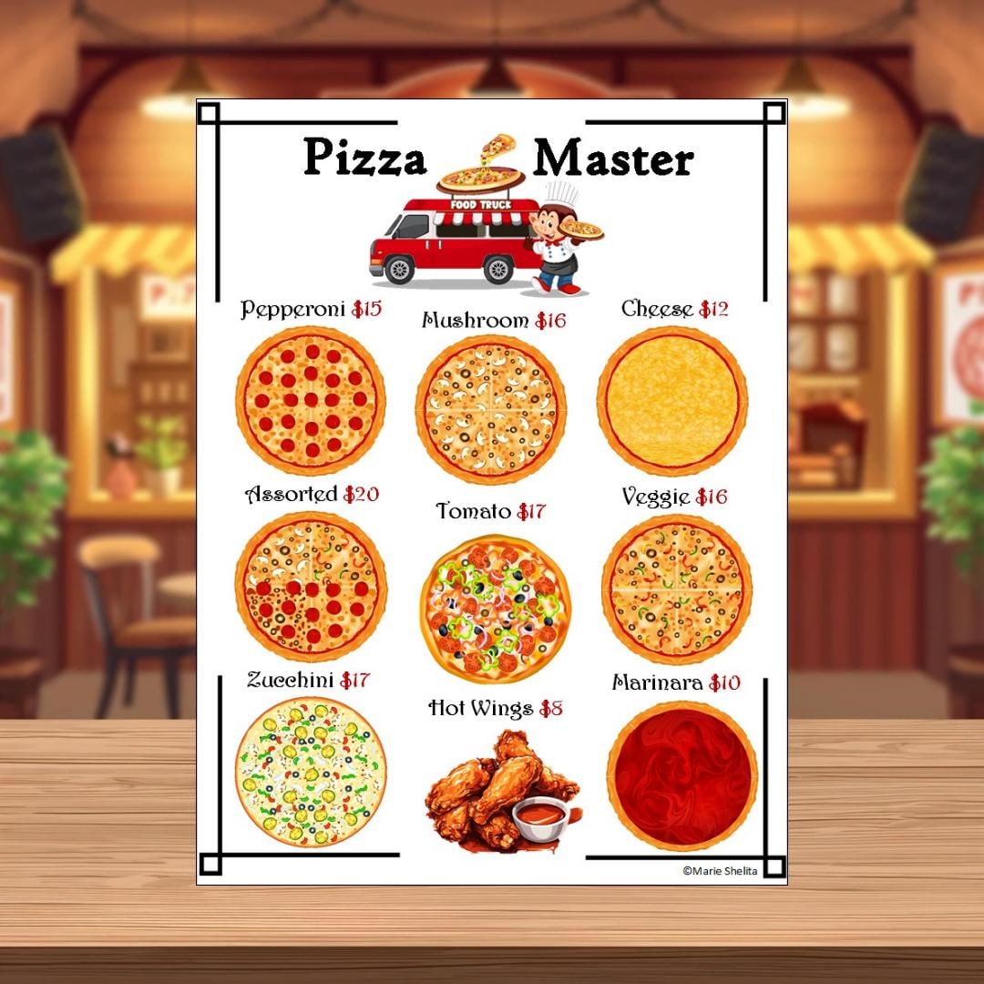 Pretend Play Pizza Menu & Order Form (PDF Instant Download), Printable ...