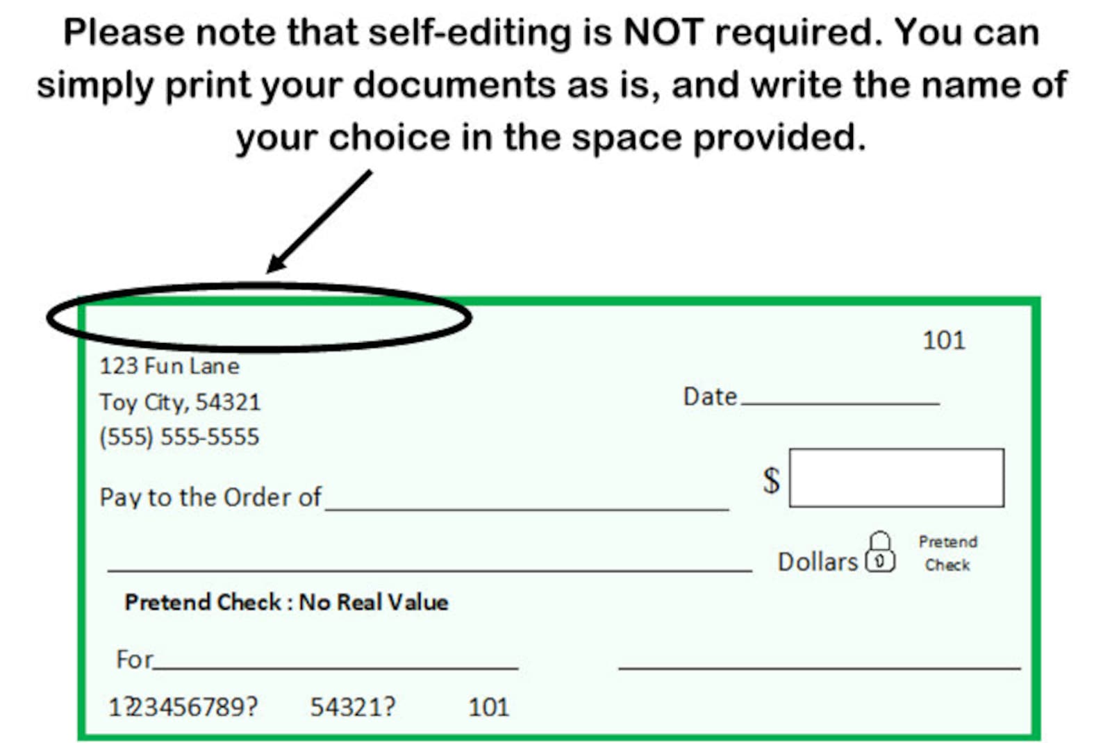 Editable Children's Play Checks~printable Pretend Play Checks~toy ...