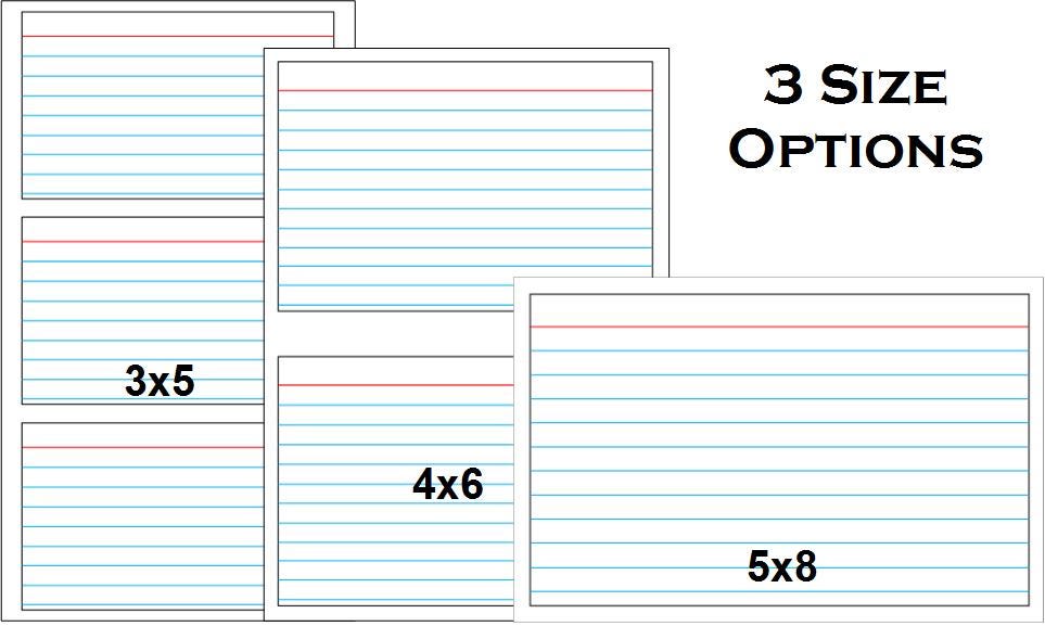 Printable Lined Index Cards~printable Index Cards~printable Recipe ...