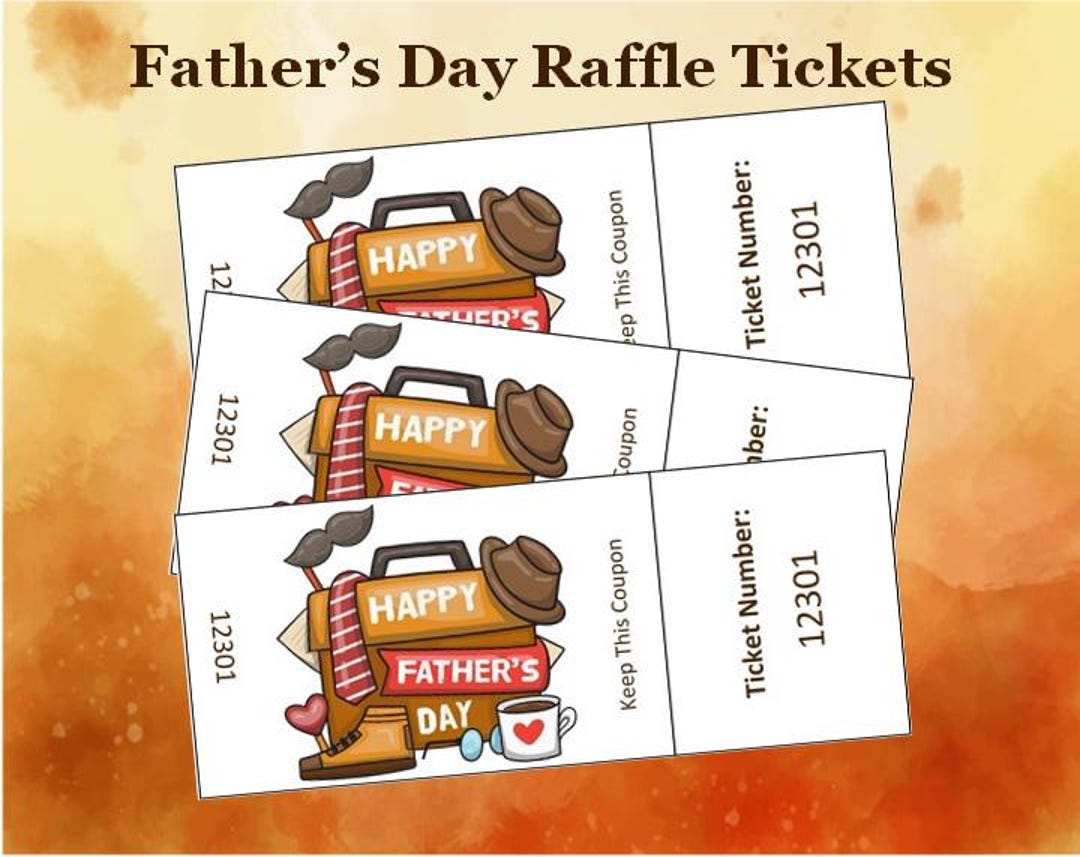 100 Tickets!~printable Father's Day Raffle Tickets~instant Download ...