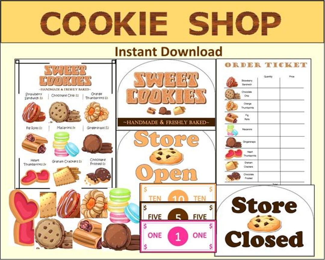 Pretend Play Cookie Shop~dramatic Play Cookie Shop~instant Download ...
