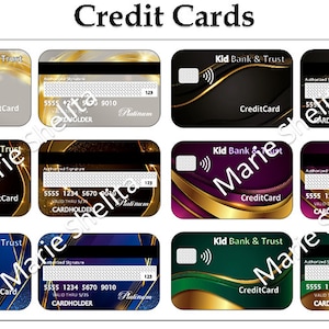 EDITABLE Pretend Play Credit Cards~printable Children's Debit Cards ...