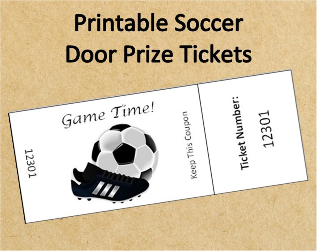 100 Numbered Ticketsinstant Download Soccer Door Prize or Raffle ...