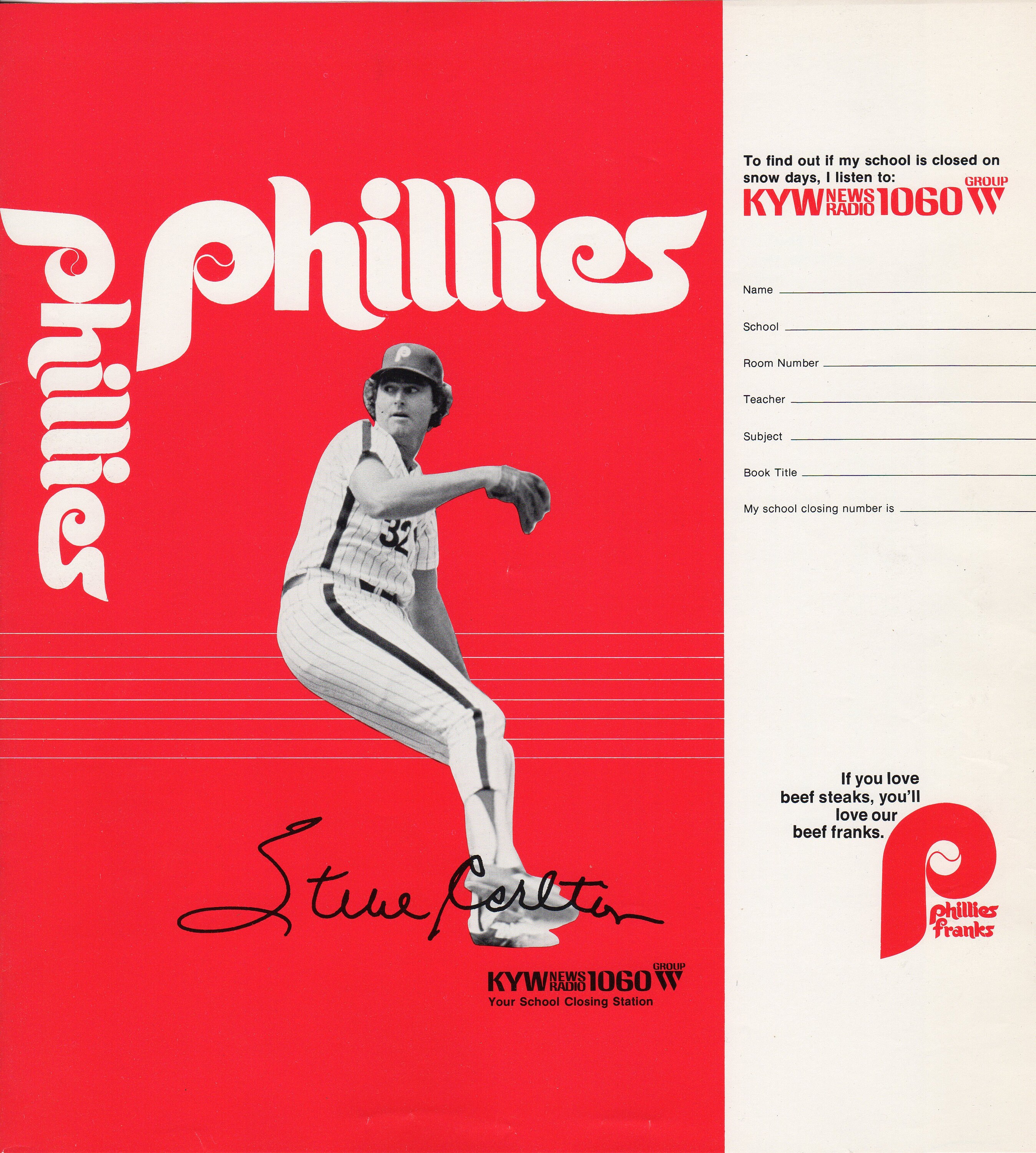 Philadelphia Phillies Baseball Team Late 1970s School Book Jackets KYW ...