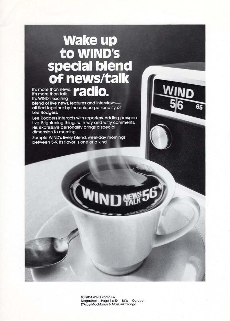 WIND News Talk Radio Newsradio Group W Westinghouse Broadcasting 1979 ...