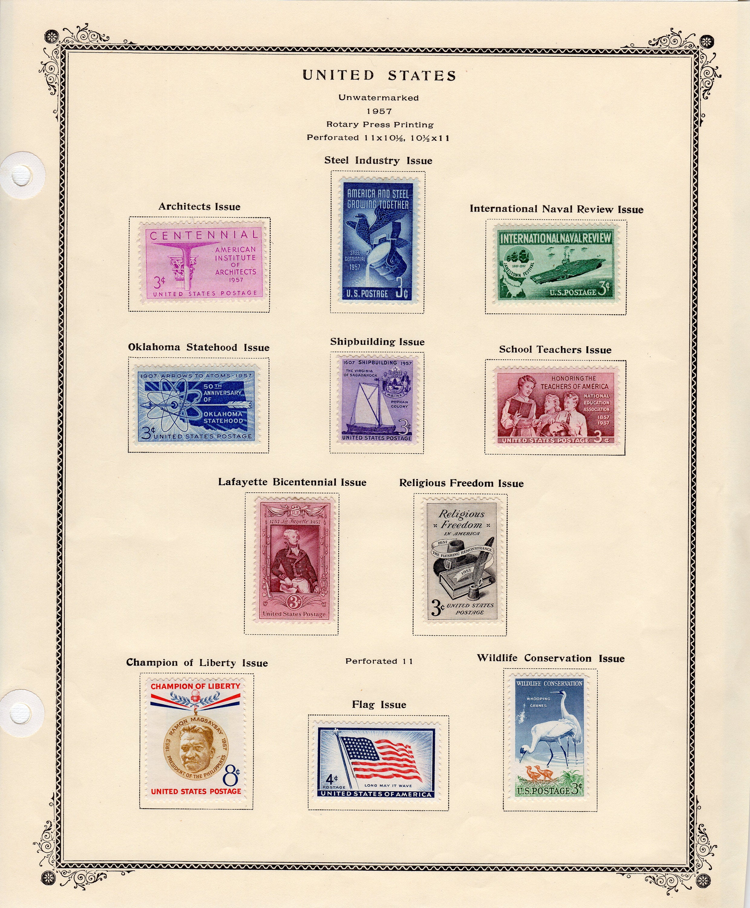 Lot of 11 Completed United States Postage Stamp Album Pages Postal Mail ...