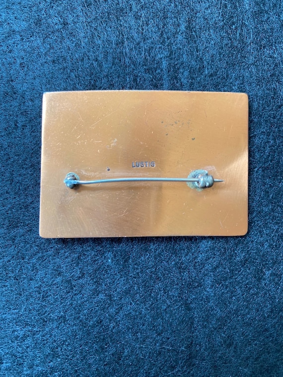 Mid Century Modern 1950s Pin Sterling Silver and Copp… - Gem