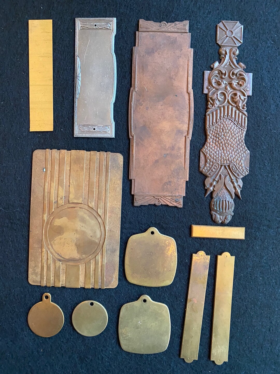 Lot of 36 Antique Vintage Metal Plates Art Supplies Welding Sculpture ...