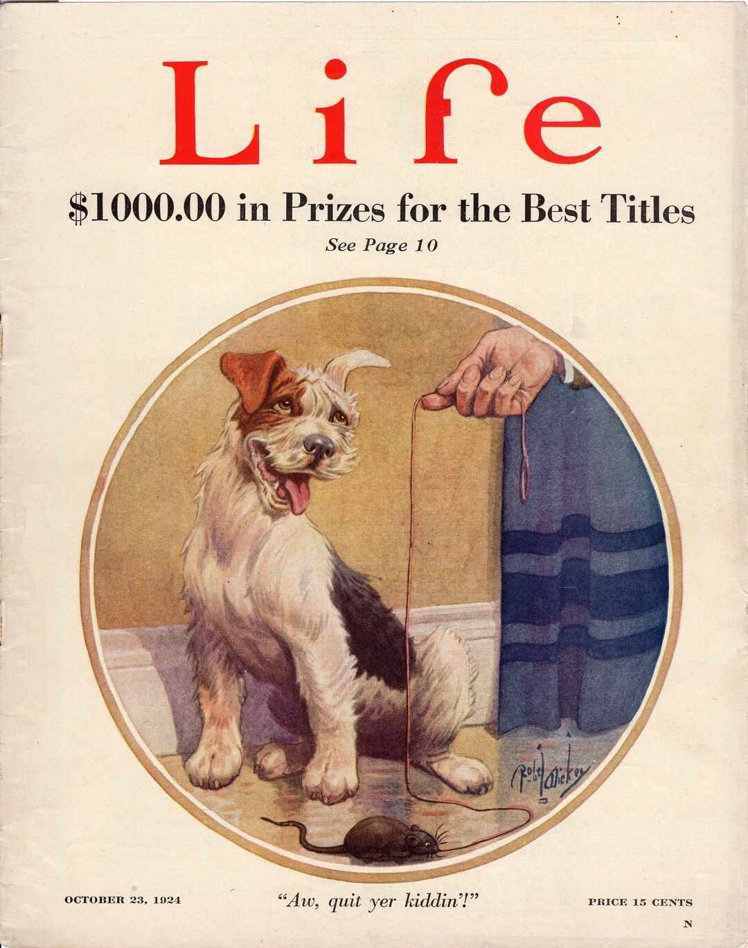 Original Vintage Life Magazine Cover Dog Canine Wire Haired Terrier ...