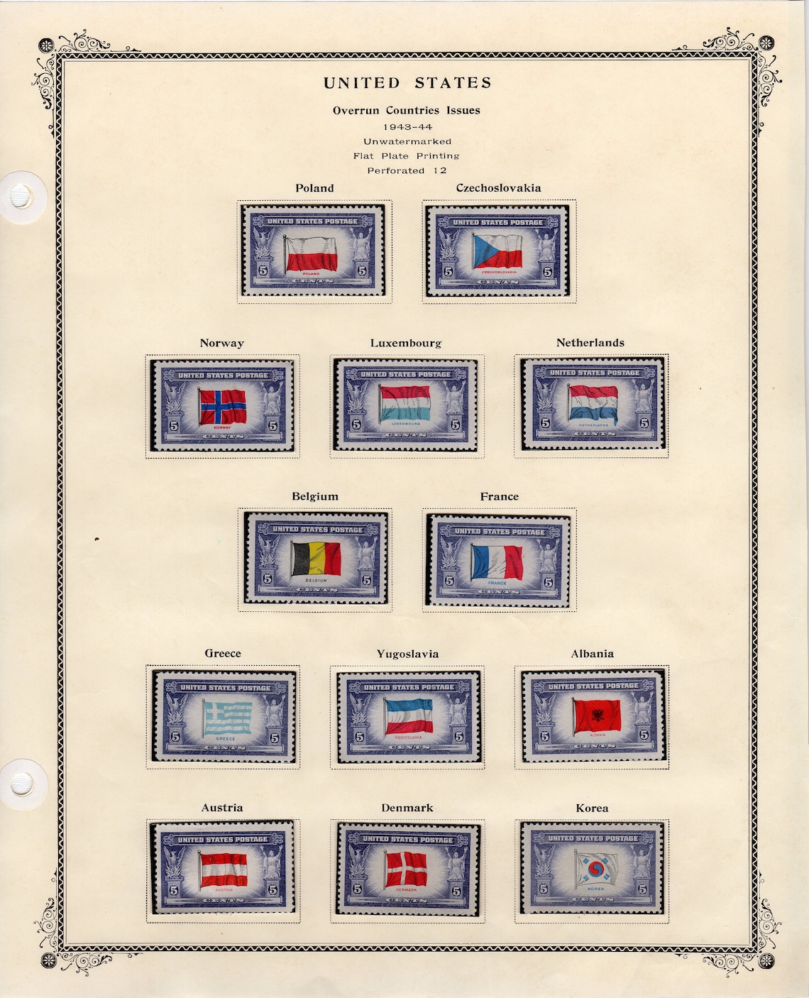 Lot of 11 Completed United States Postage Stamp Album Pages Postal Mail ...