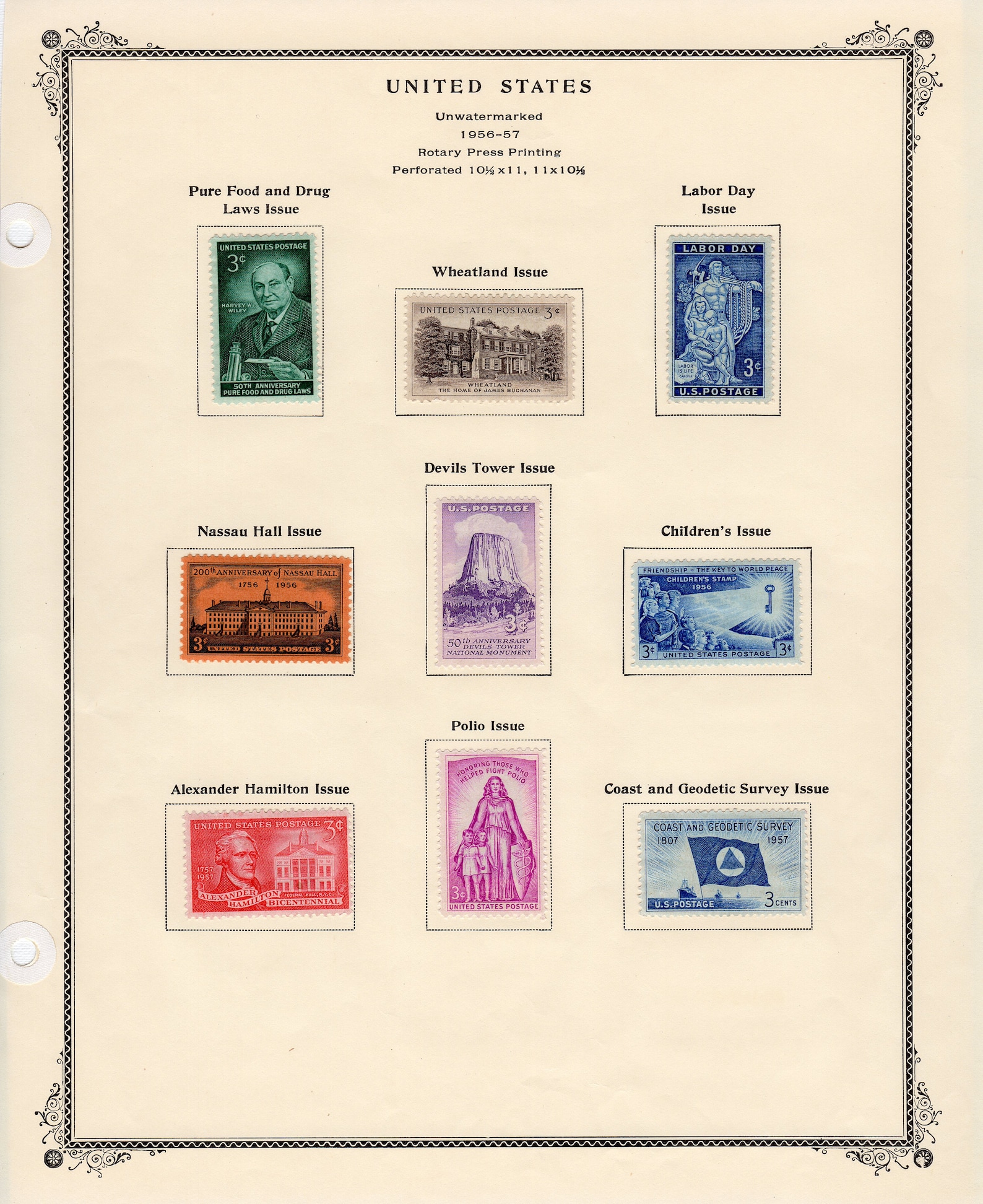 Lot of 11 Completed United States Postage Stamp Album Pages Postal Mail ...