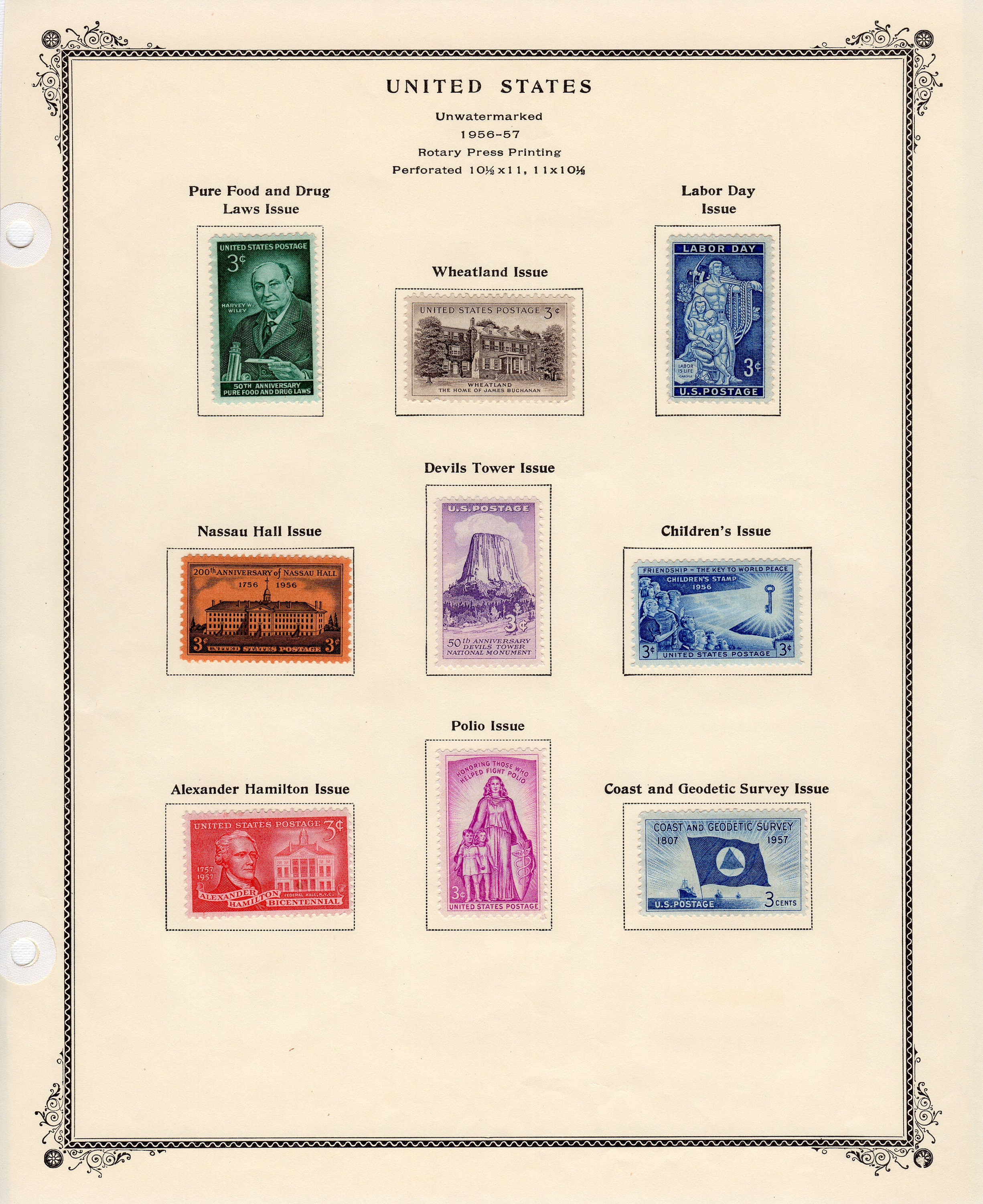 Lot of 11 Completed United States Postage Stamp Album Pages Postal Mail ...