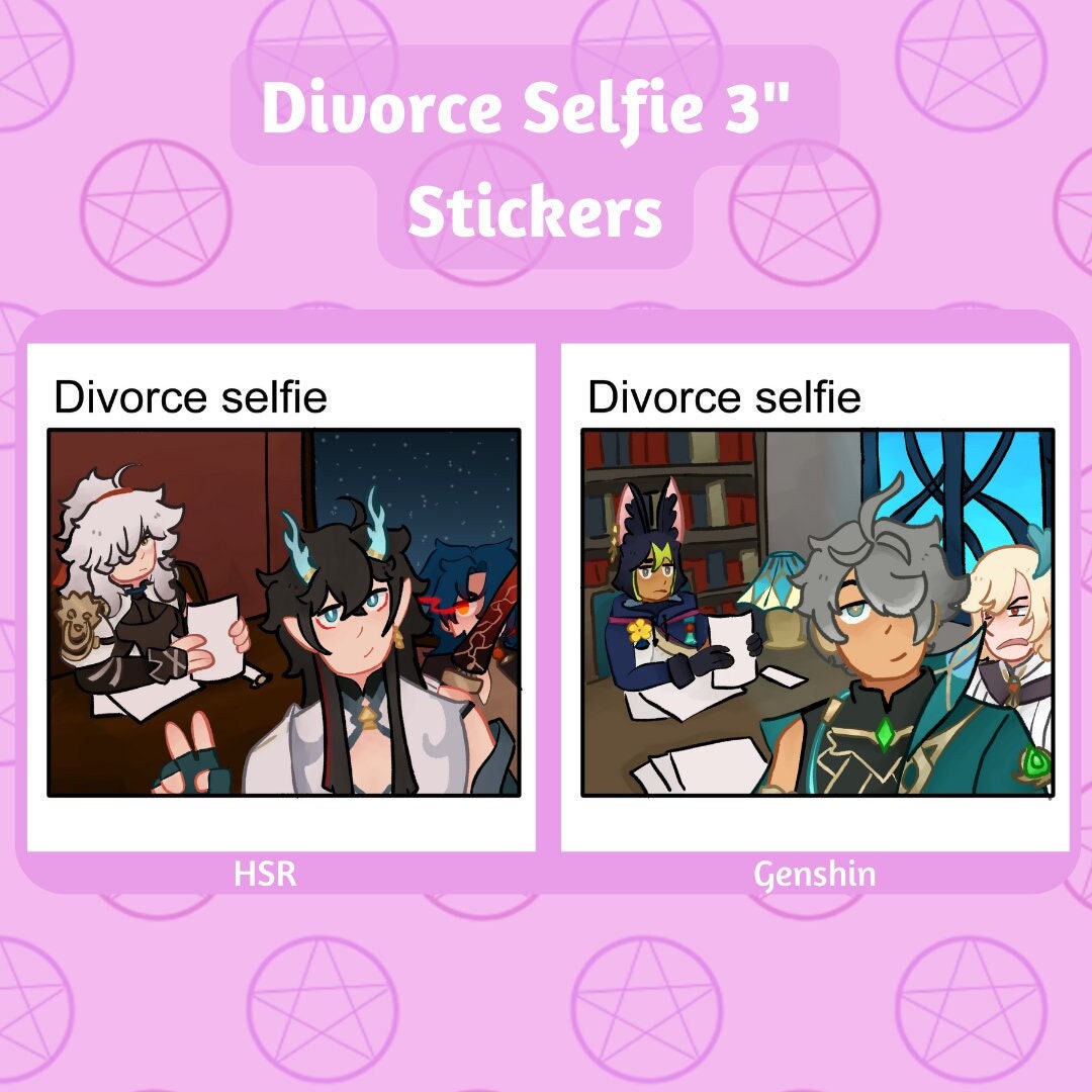 Divorce Selfie 3 Meme Stickers Honkai Star Rail Genshin Impact - Etsy