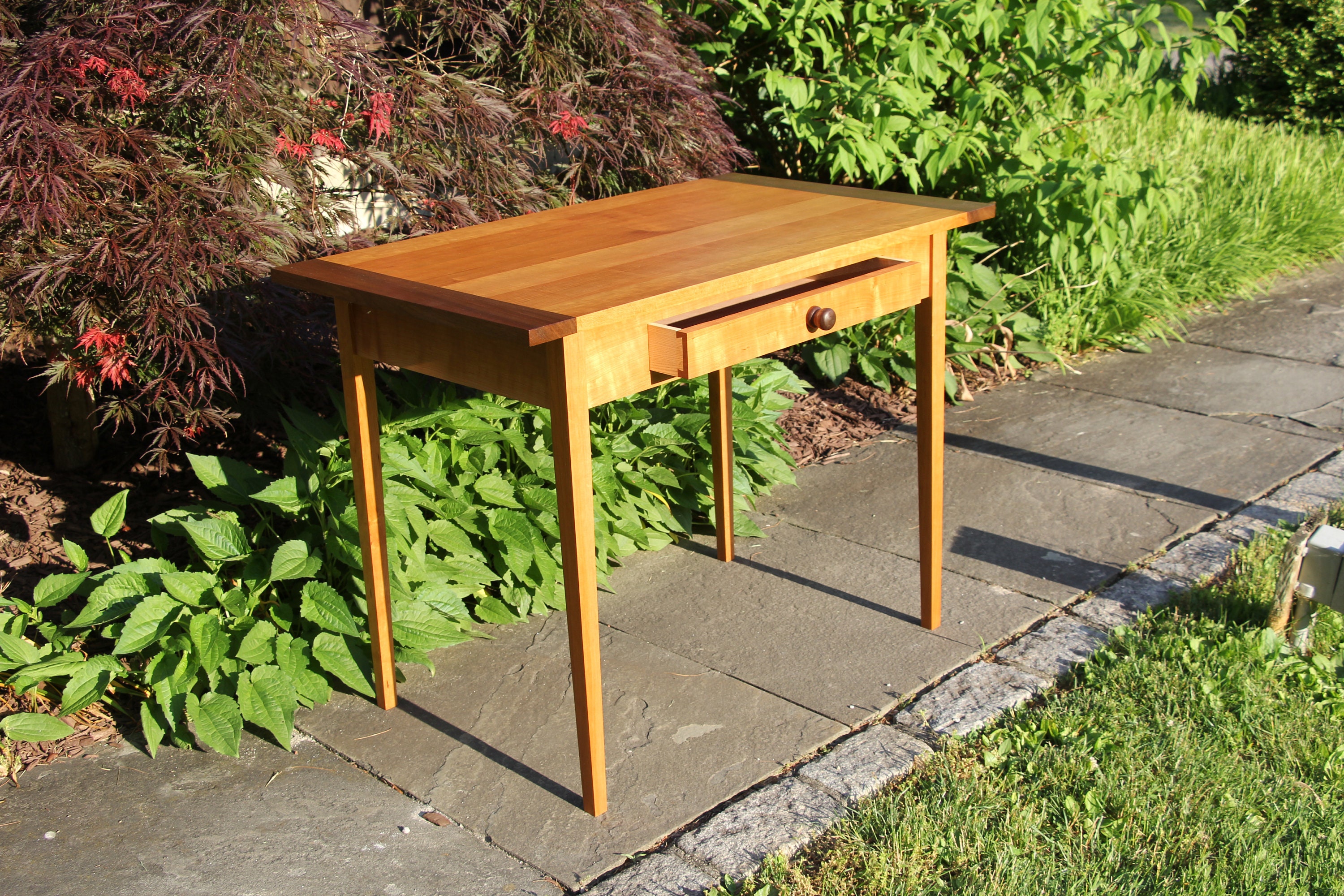 Shaker Writing Table Made From Quartersawn Natural Cherry and Black ...