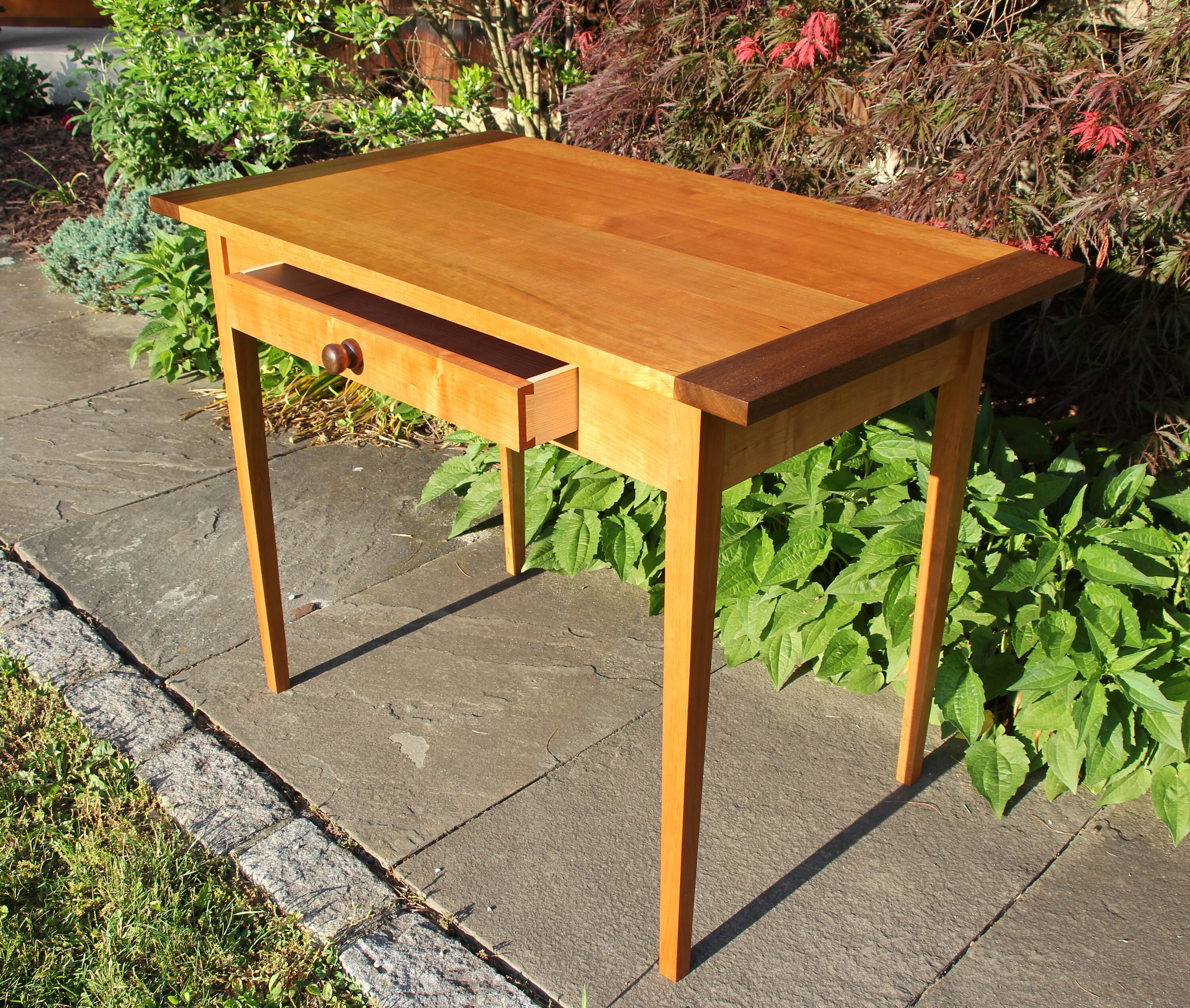 Shaker Writing Table Made From Quartersawn Natural Cherry and Black ...